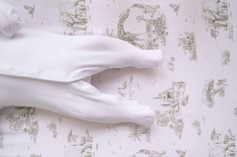 Safari Toile Fitted Cot Sheet | The Gilded Bird | Fitted Cot Sheet ...